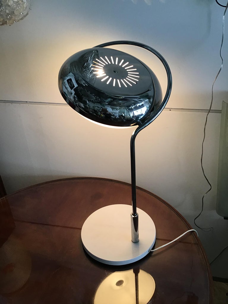 Reggiani Exclusive Table Lamp Metal Crome Iron Plexiglass, 1967, Italy ...