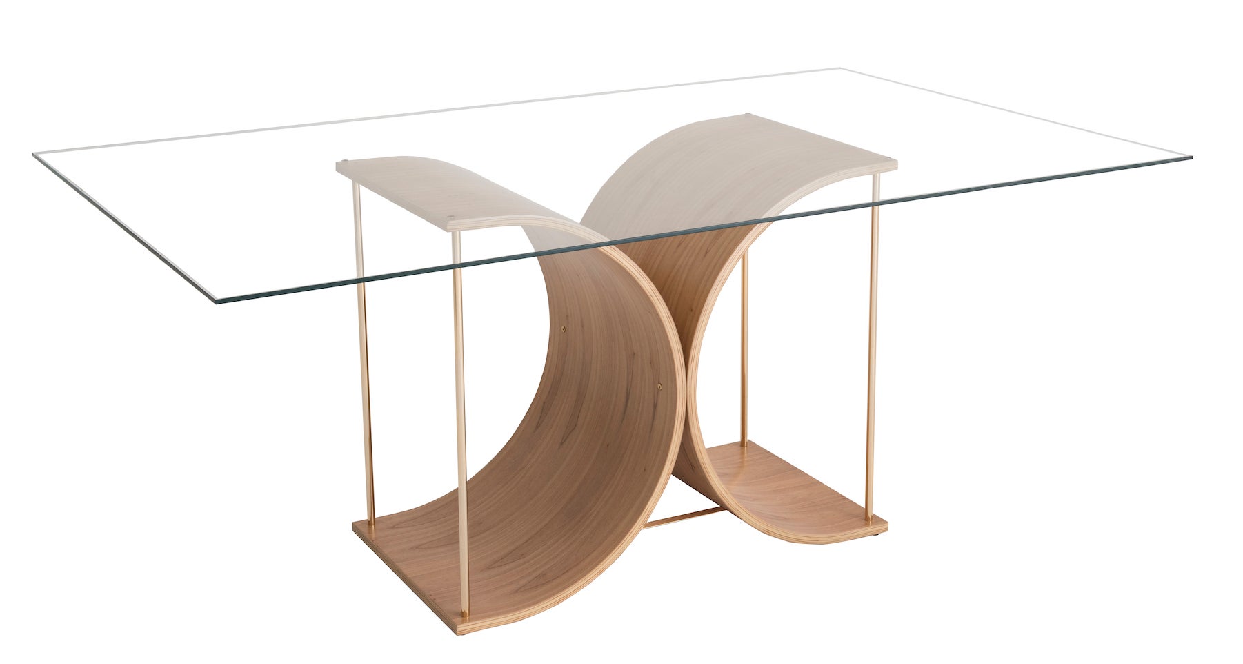 Regia Base of Dining Table in Curved Cinnamon Natural Wood Multi ...