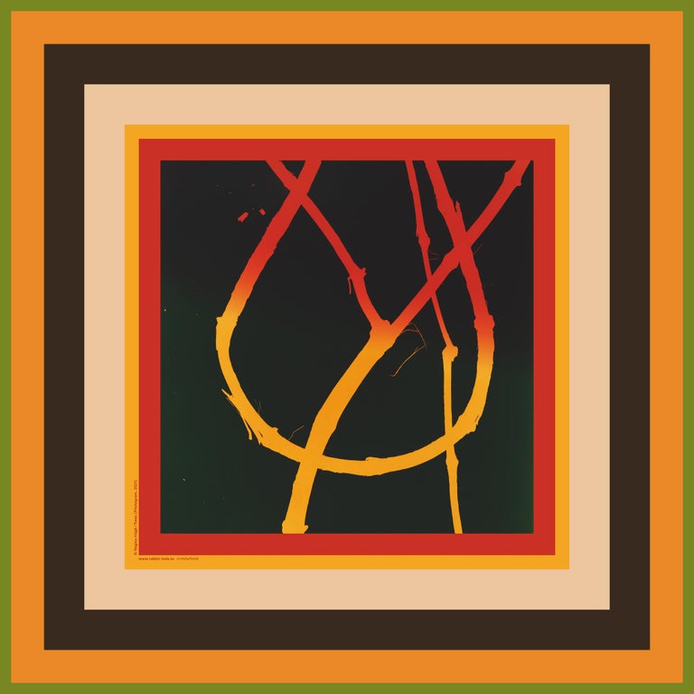 Regina Hügli - Trees (Nr. 6, Clematis) - Green Yellow Red Silk Scarf ...