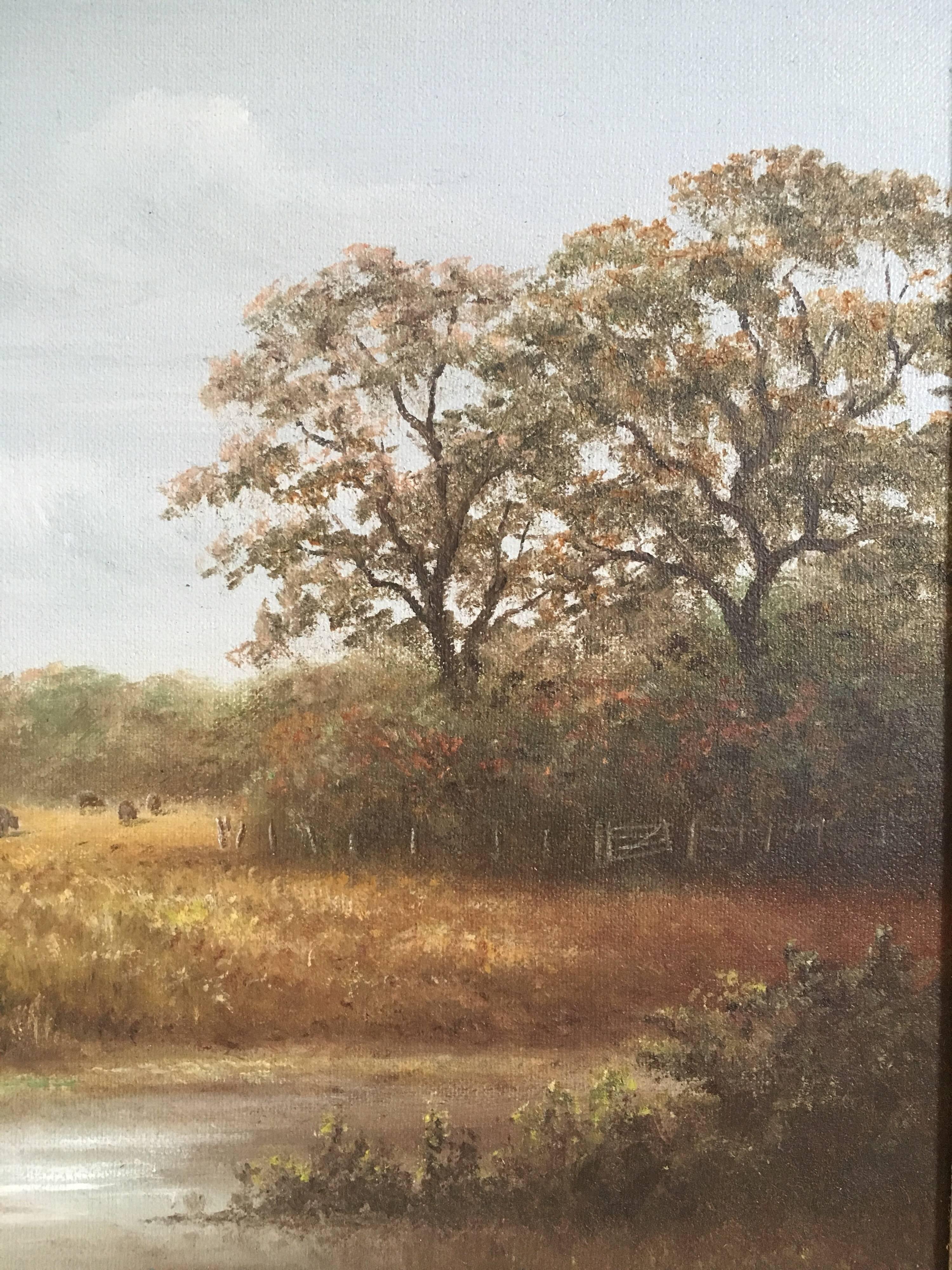 Reginald Brown - British Countryside, Trickling Stream, Signed Oil at ...