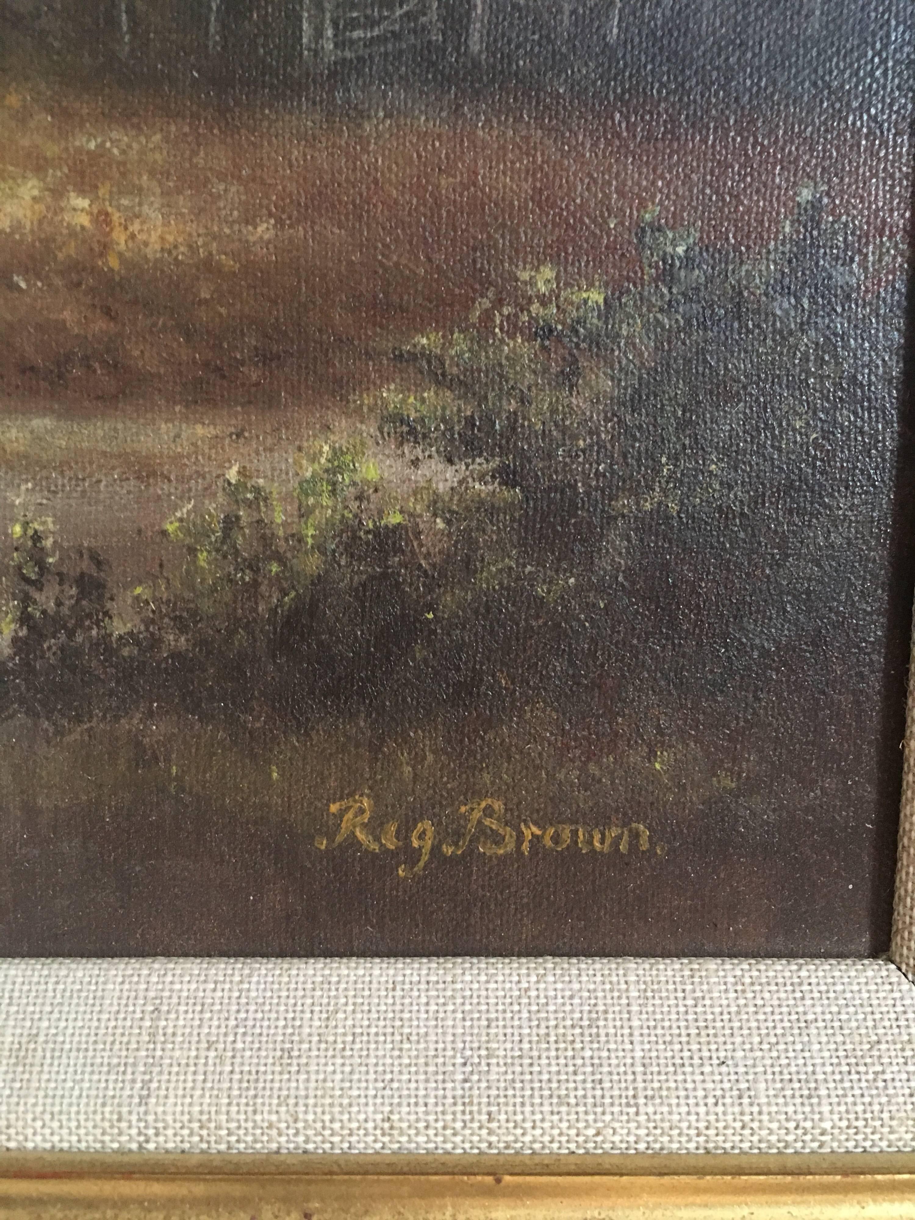 Reginald Brown - British Countryside, Trickling Stream, Signed Oil at ...