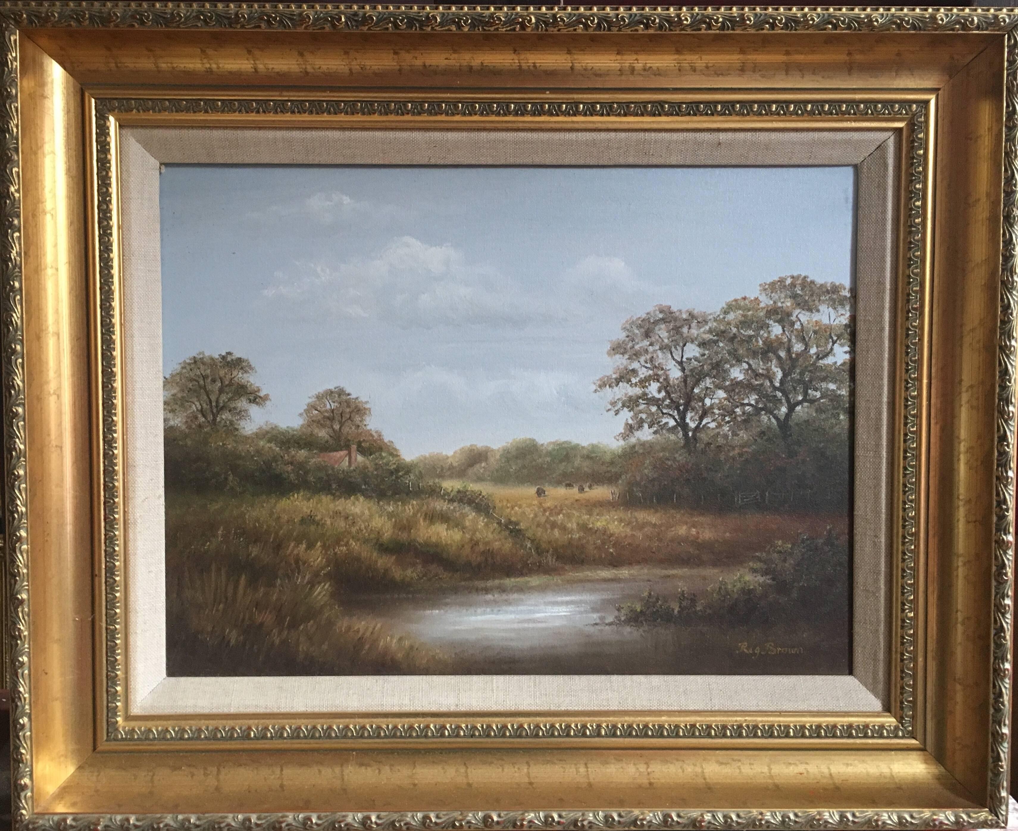 Reginald Brown - British Countryside, Trickling Stream, Signed Oil at ...