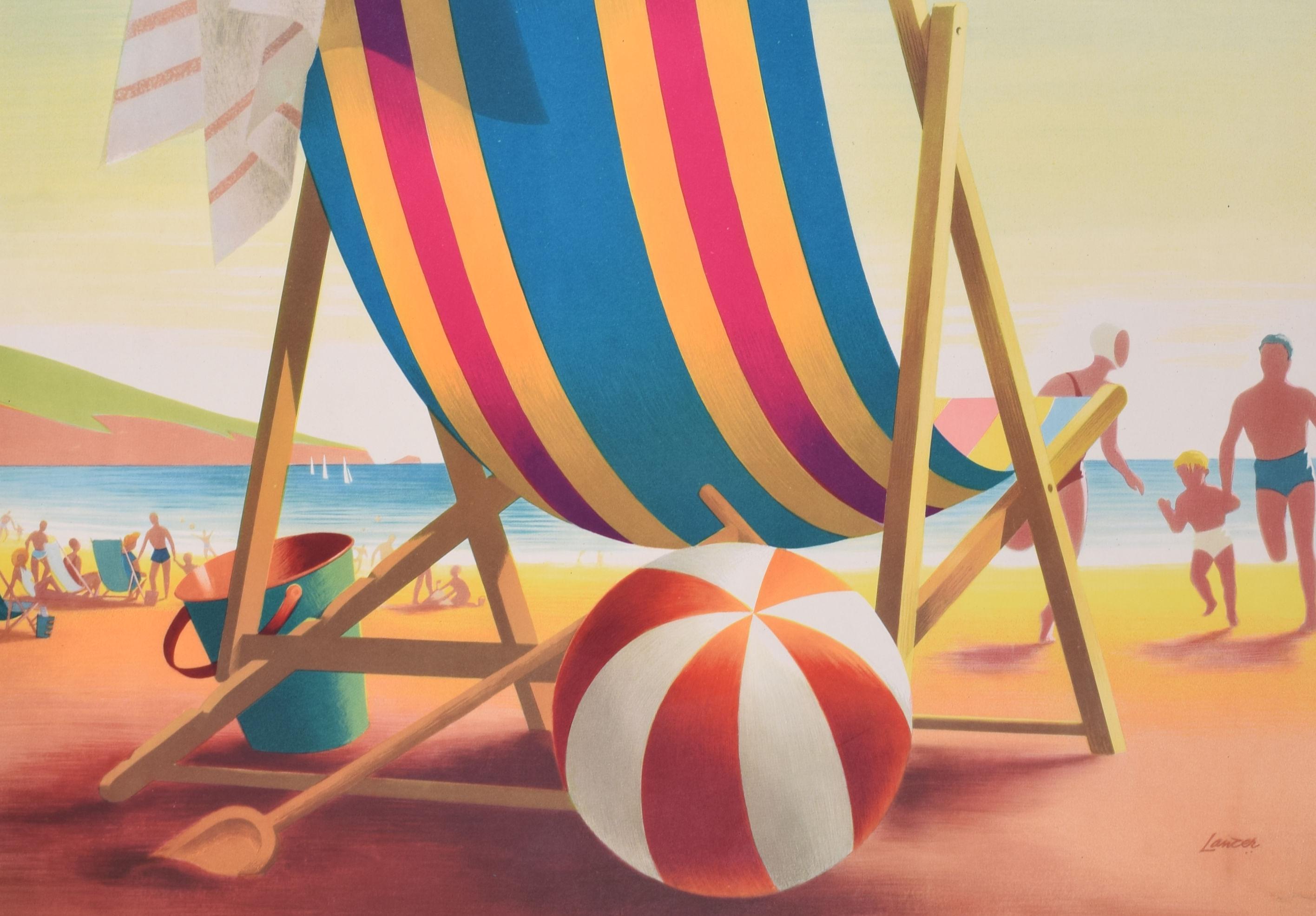 Reginald Lander - Paignton, South Devon original vintage tourism poster ...