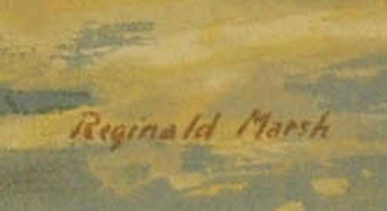 Reginald Marsh - Tug Boat in New York Harbour For Sale at 1stDibs