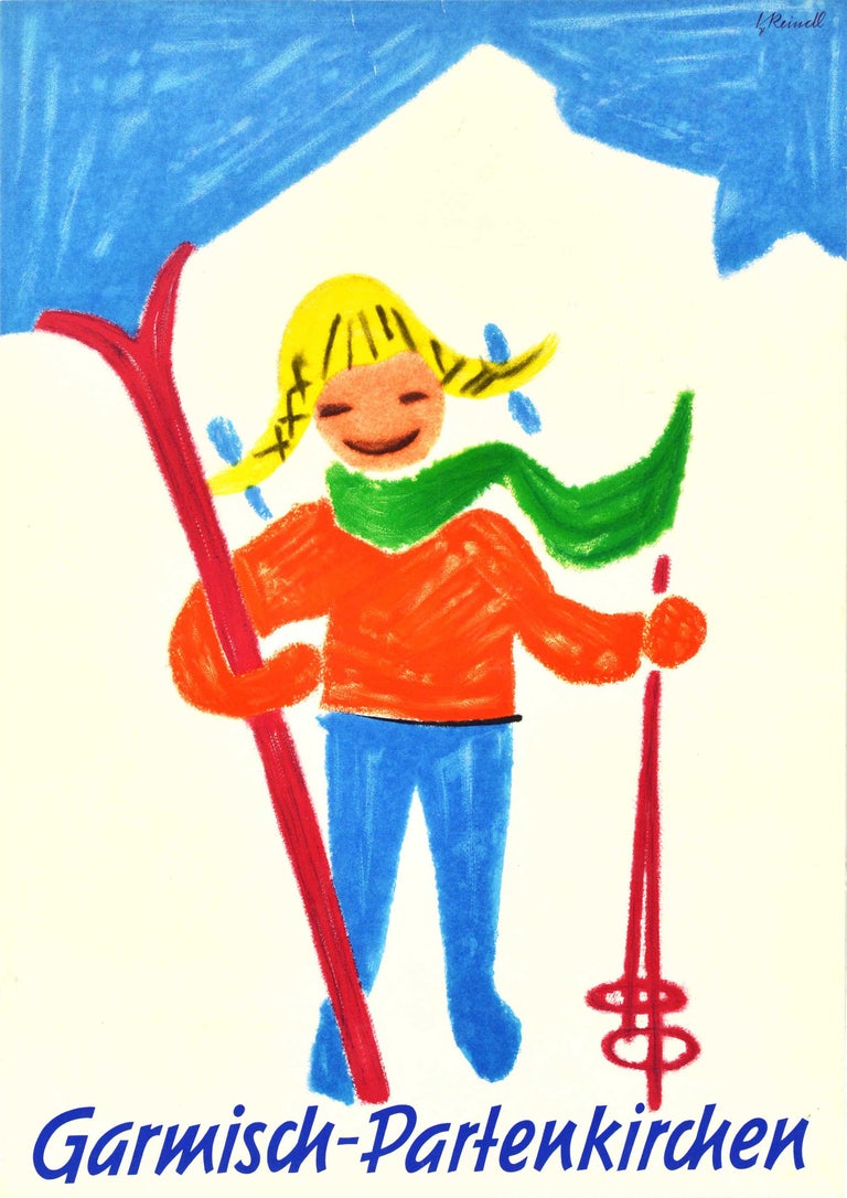 Reindl - Original Vintage Winter Sport Ski Poster Garmisch ...