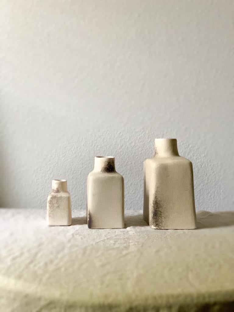 Reis Stack Bottle Vases, Set of 3, Ivory For Sale at 1stDibs