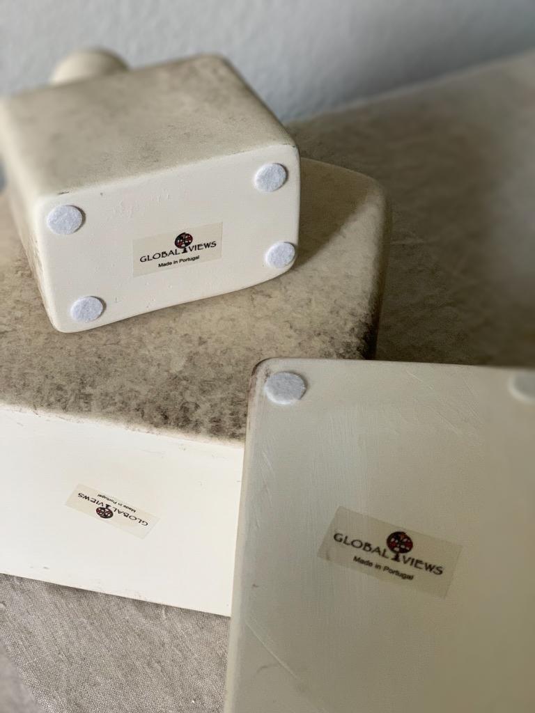 Reis Stack Bottle Vases, Set of 3, Ivory For Sale at 1stDibs