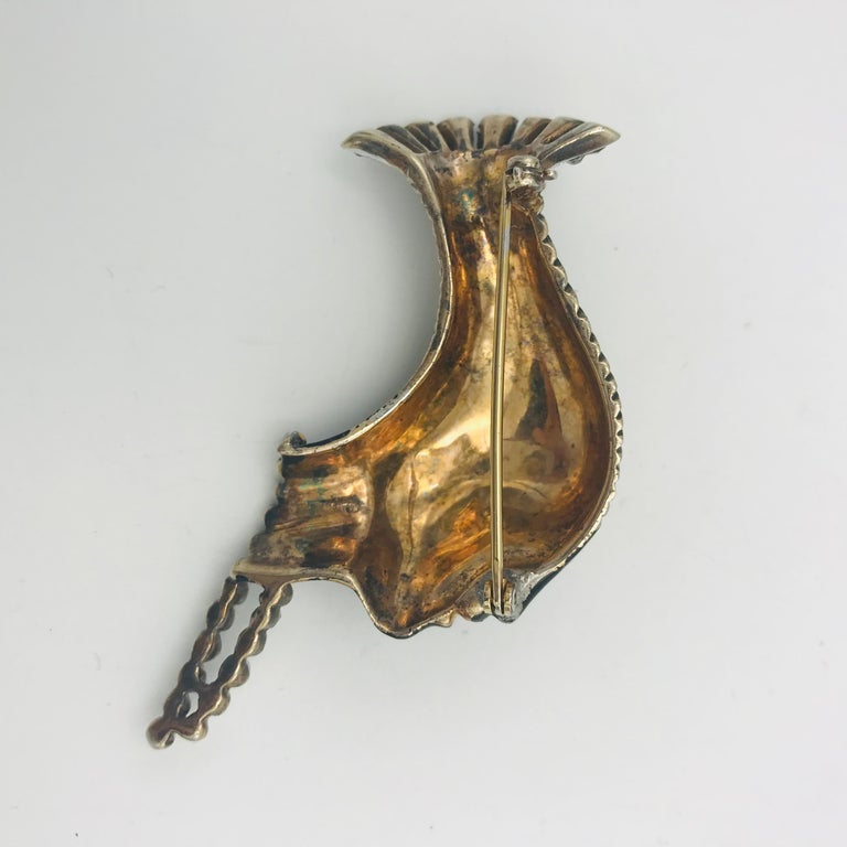 Reja 'Africana ' Nubian Head brooch, by S. Finkelstein sterling vermeil ...