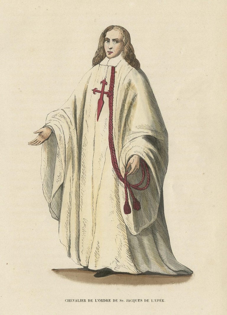 Religious Antique Print of a Knight of the Order of Santiago, 1845 For ...