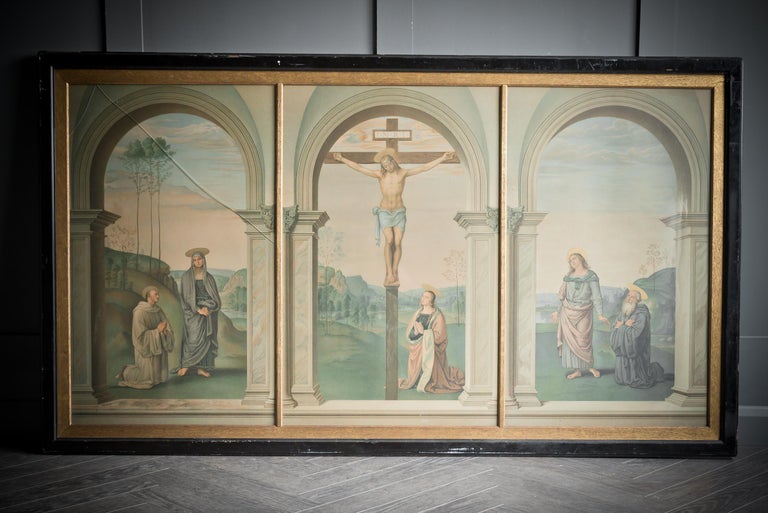 Religious Crucifixion Triptych For Sale at 1stDibs