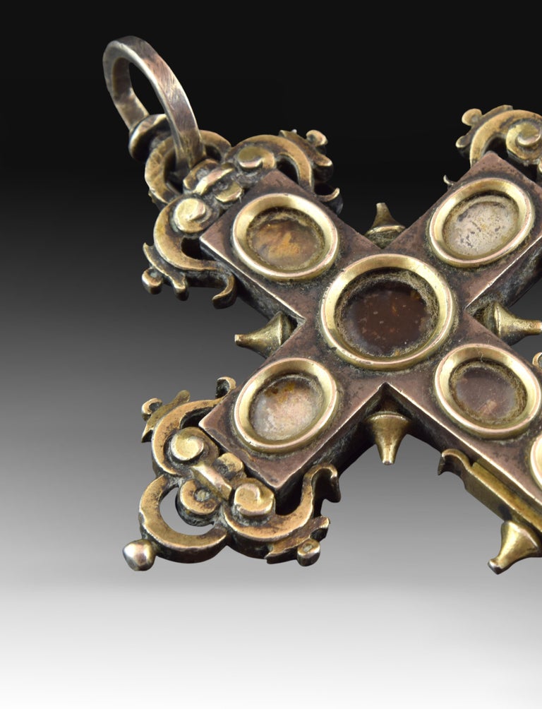 Reliquary Cross Pendant, Silver, Glass, 17th-18th Century For Sale at ...
