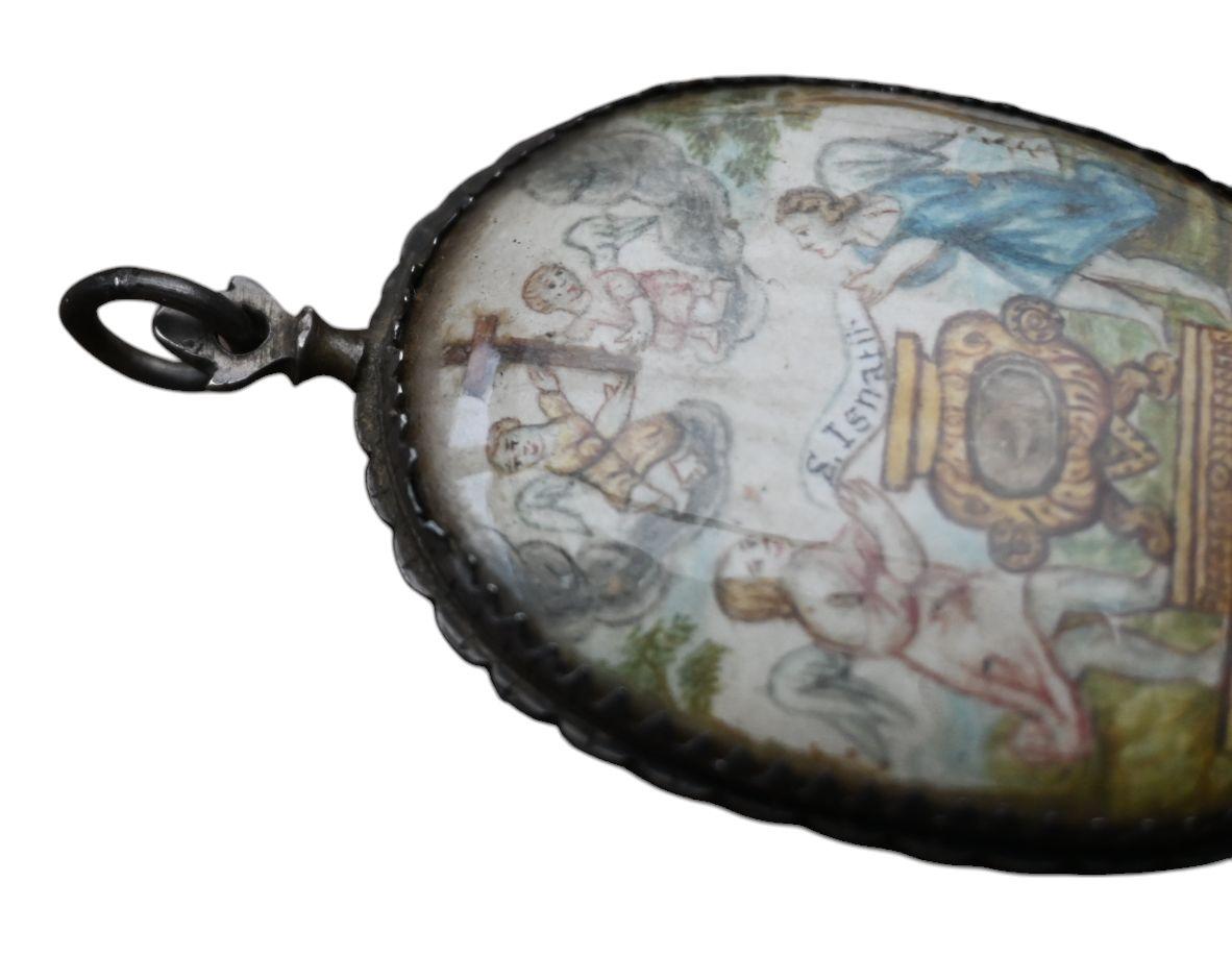 Reliquary Medallion with rock crystal, Miniature On Vellum Relic 17th ...
