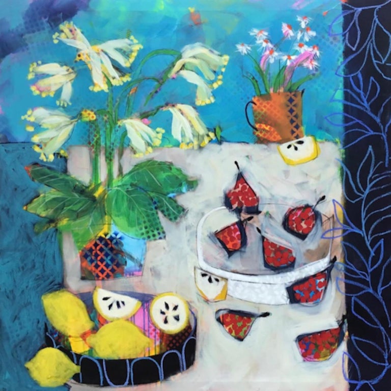 Relton Marine - Primulas and Figs by Relton Marine, Original Painting ...