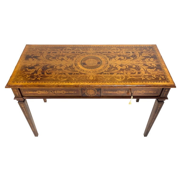 Ornate 19th Century Inlaid Writing Desk at 1stDibs