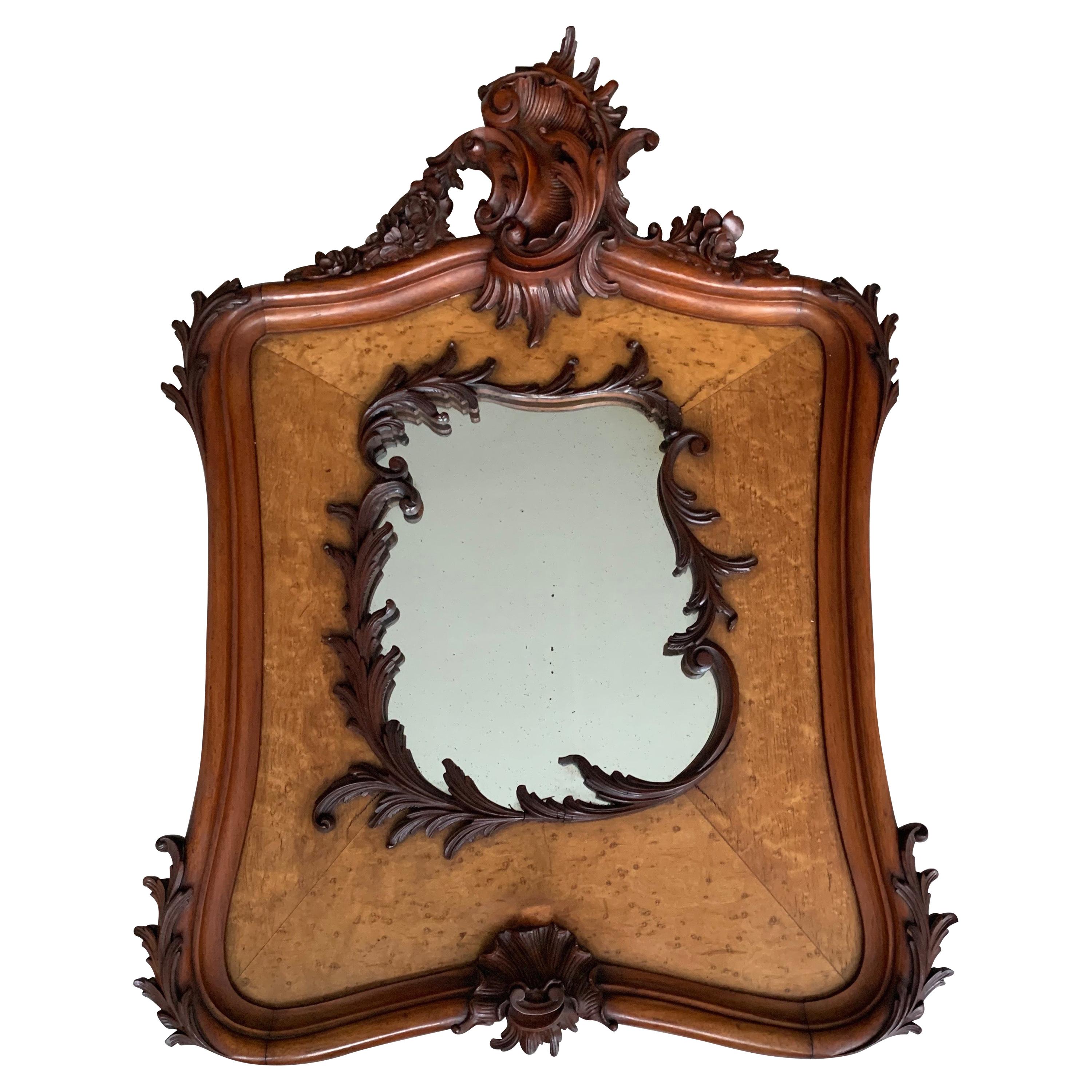 Highly Carved Vintage Wooden Mirror For Sale at 1stDibs