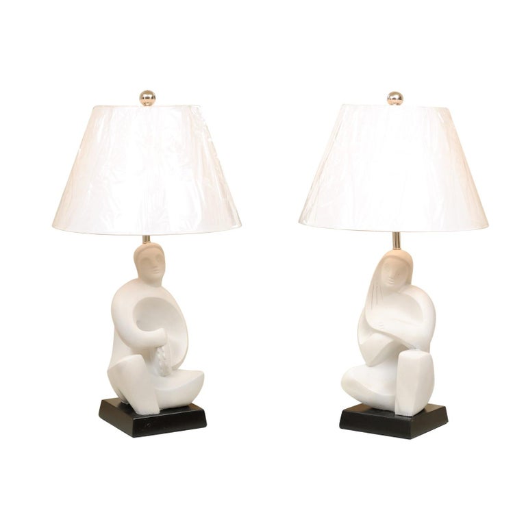 Remarkable Restored Pair of Plaster Cubist Figures by RIMA, New York ...