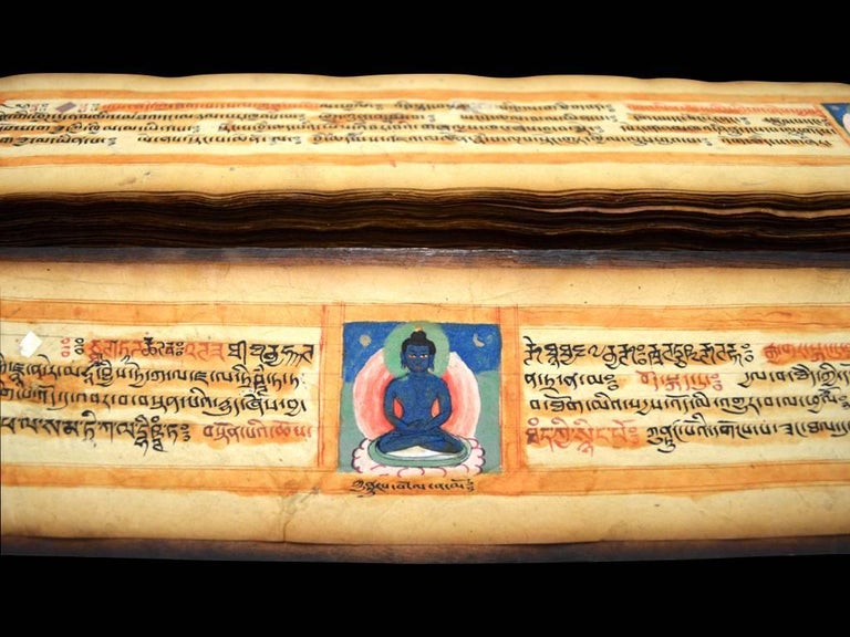 Tibetan Prayer Book Sutra Manuscript, circa 18th-19th Century at 1stDibs