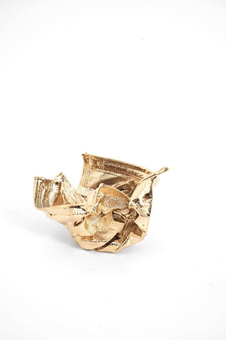 Unique Remask Gold Art Object made from Surgical Mask by Enrico Girotti ...