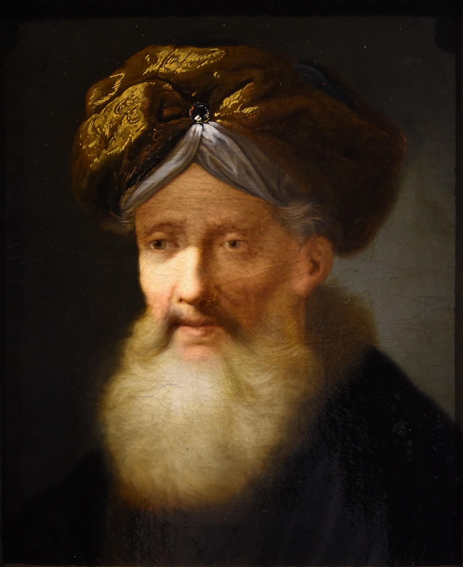 Portrait Man Rembrandt Paint Oil on canvas Old master 17/18th Century Flemish For Sale at 1stDibs