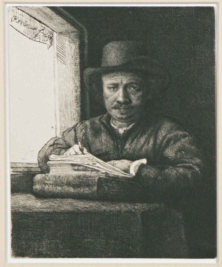 Rembrandt van Rijn - Rembrandt "Self-Portrait Drawing at a Window ...