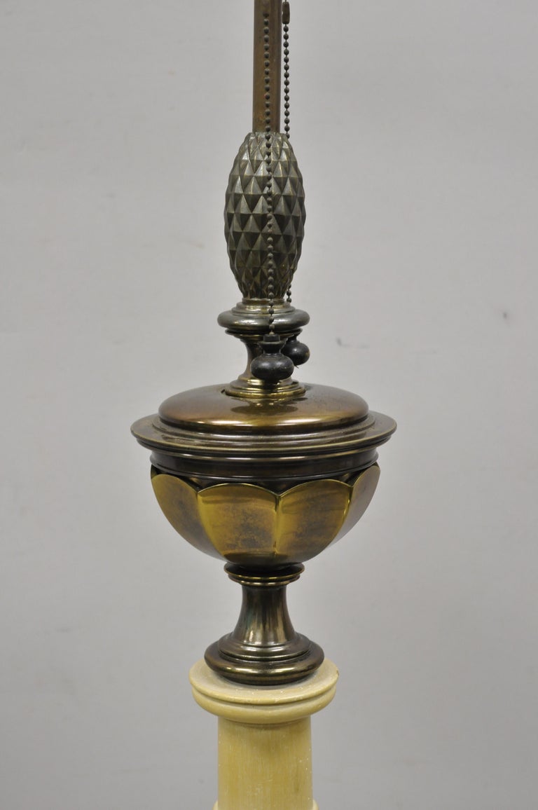Remington Hollywood Regency Pineapple Wooden Column Brass Reading Floor ...