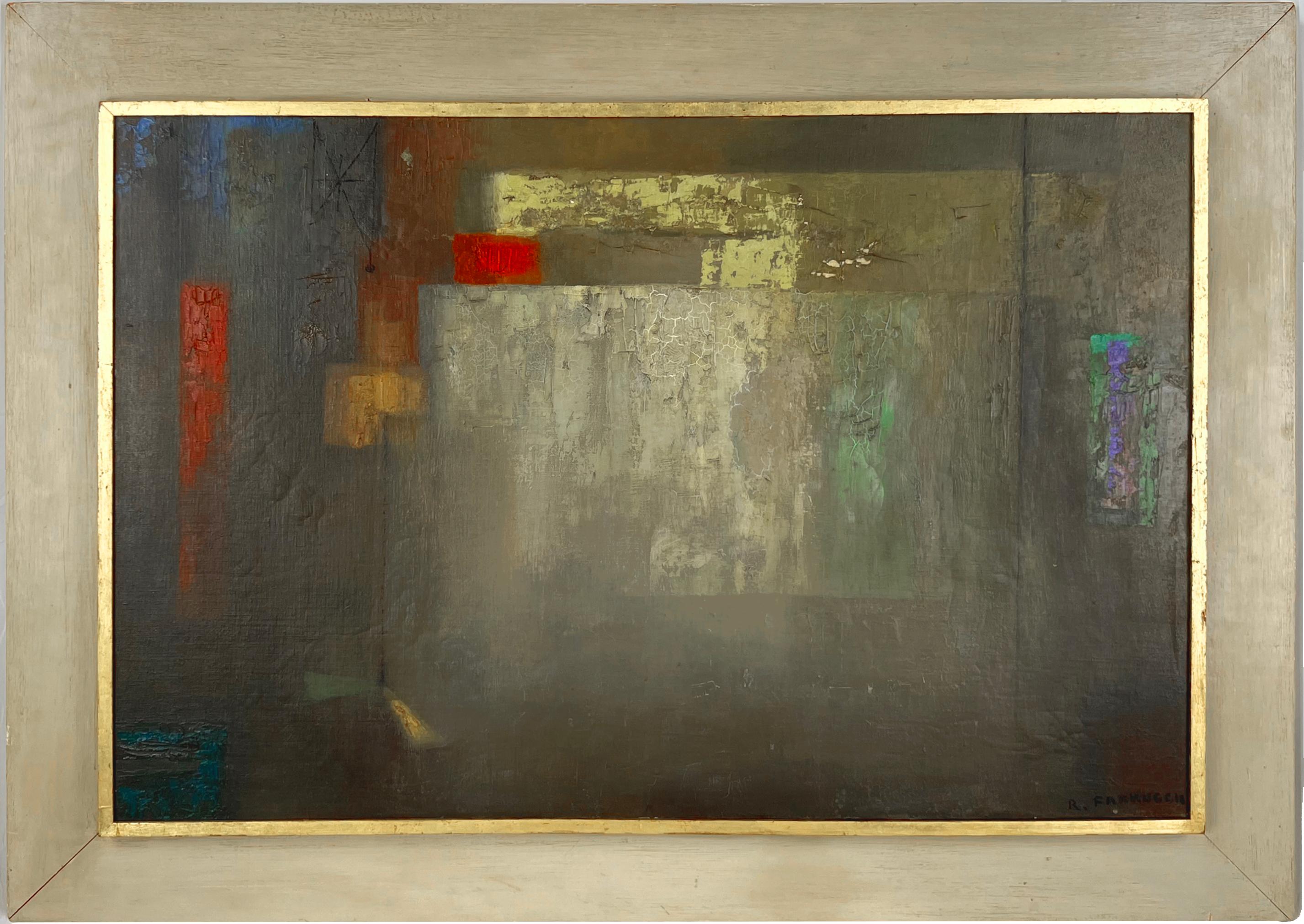 Remo Michael Farruggio - Abstract Expressionist Geometric Oil on Linen ...