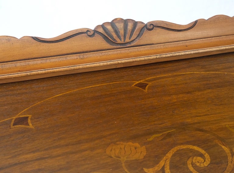 Removable Tray Top Pierce Carved Inlayed Walnut Side End Table Stand ...