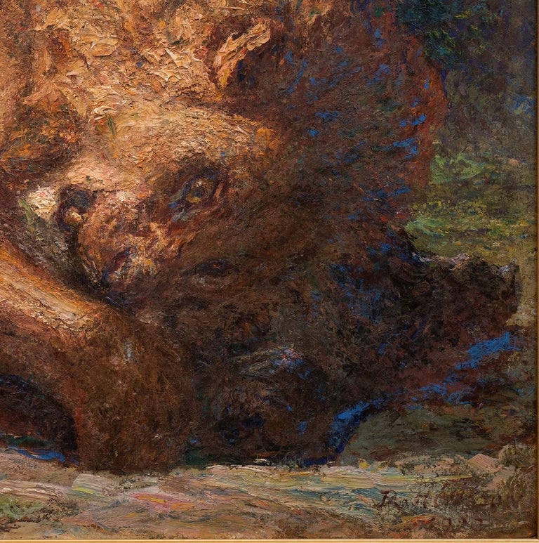 René Herisson - Pointillistic "Lion Devouring its Prey"- René Hérisson ...