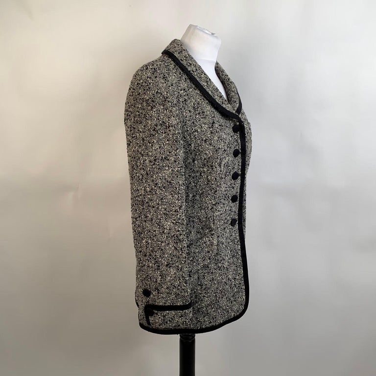 Rena Lange Vintage Gray Wool Blend Blazer Jacket For Sale at 1stDibs