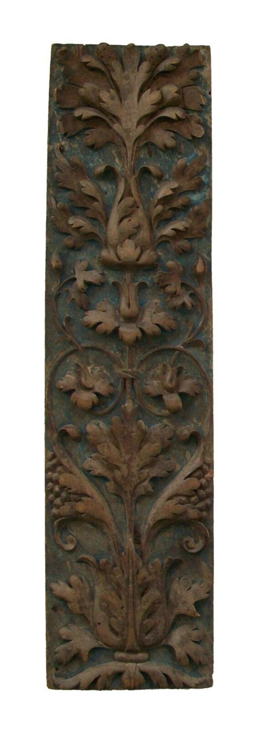 Renaissance Carved and Painted Fruitwood Panels, Signed, France, 16th ...