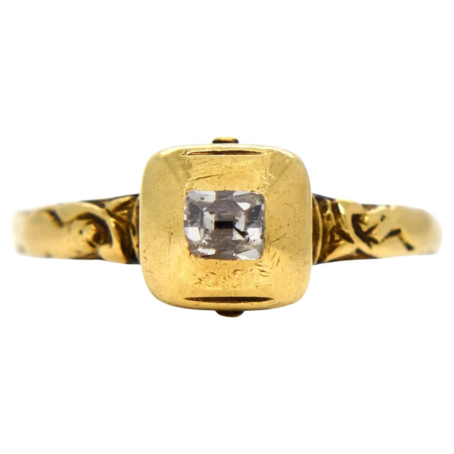 Renaissance gold and diamond ring with enamel, 16th century For Sale at ...