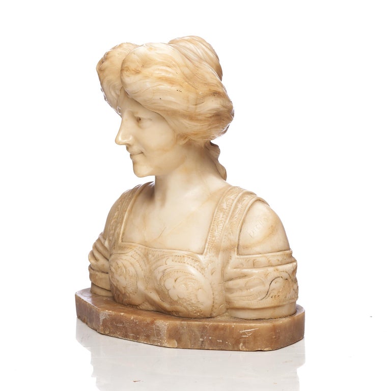 Renaissance-Revival Alabaster Bust of a Maiden, circa 1900 For Sale at ...