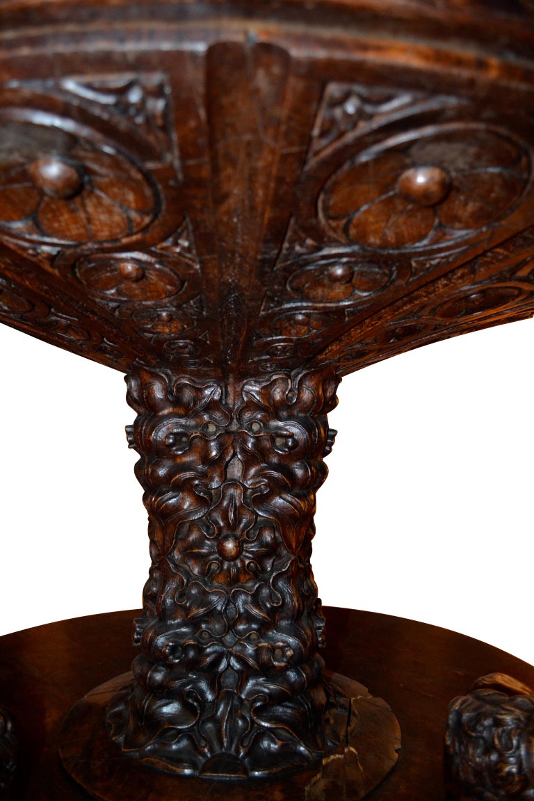 English 19 Century Renaissance Revival Center Table at 1stDibs