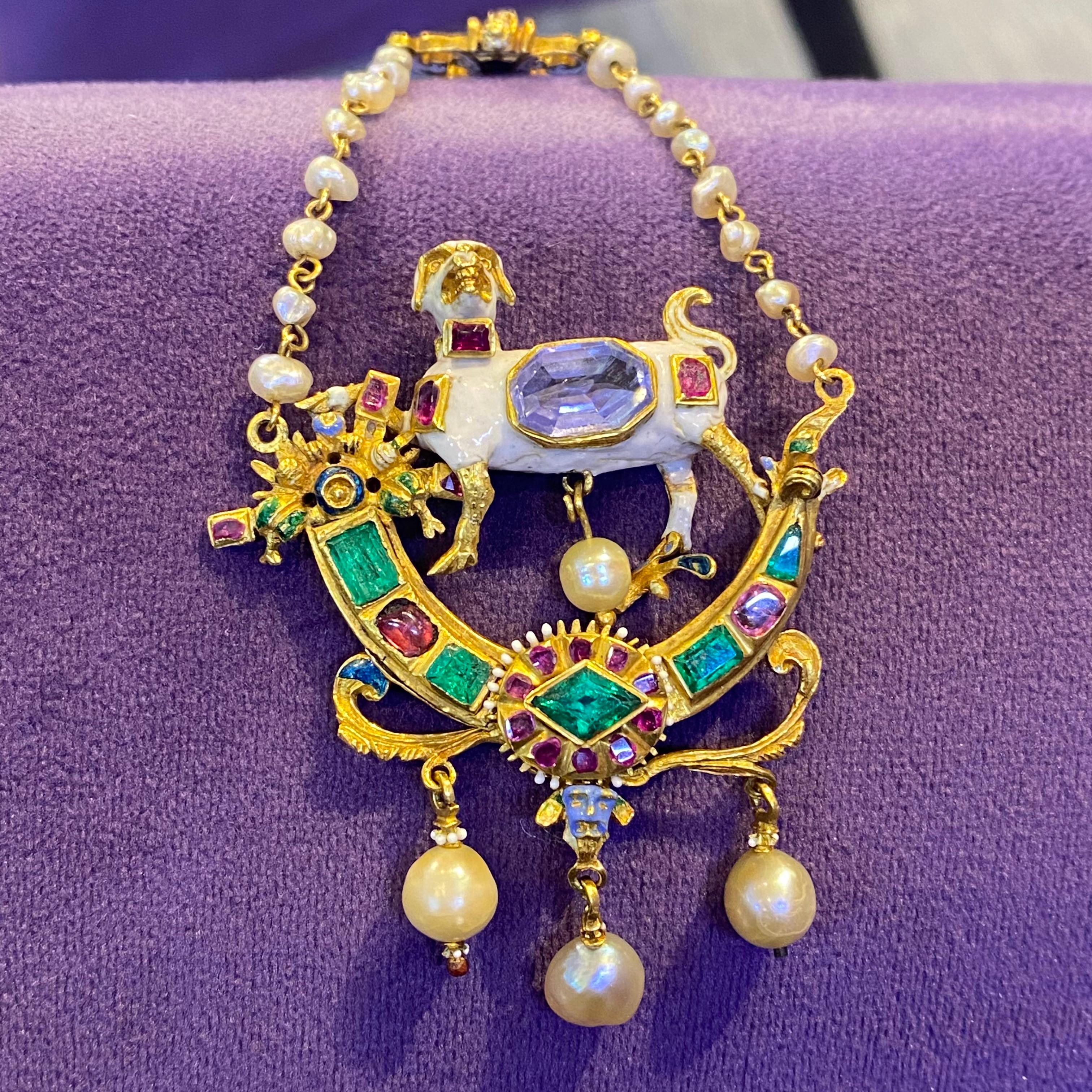 Renaissance Revival Dog Pendant For Sale at 1stDibs