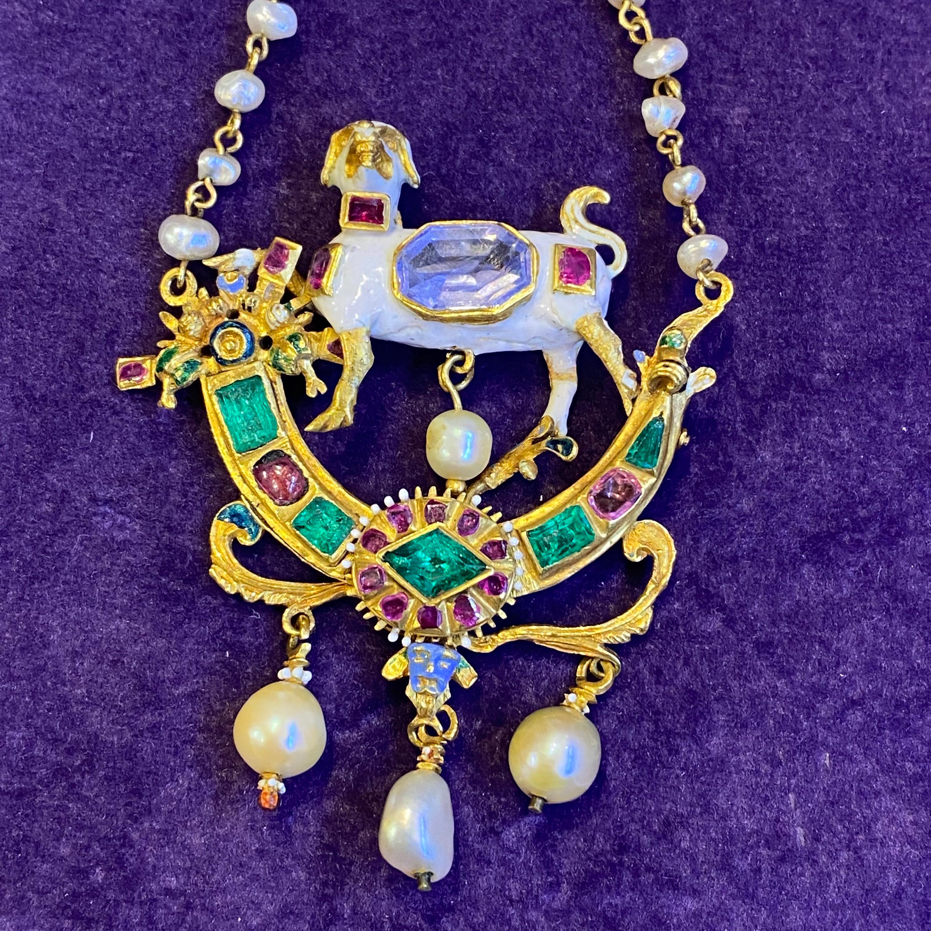Renaissance Revival Dog Pendant For Sale at 1stDibs
