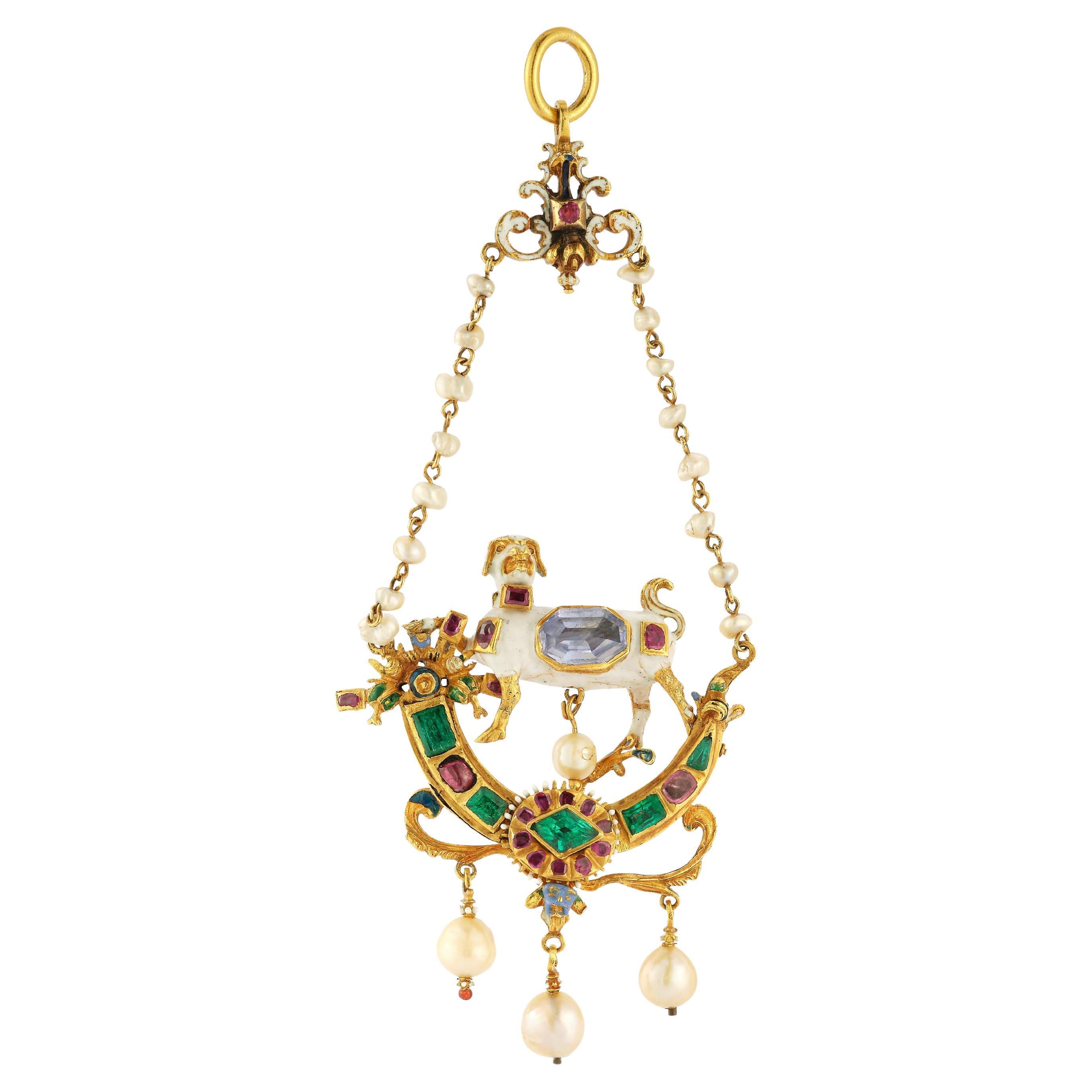 Renaissance Revival Rock Crystal Dragon Pendant For Sale at 1stDibs ...