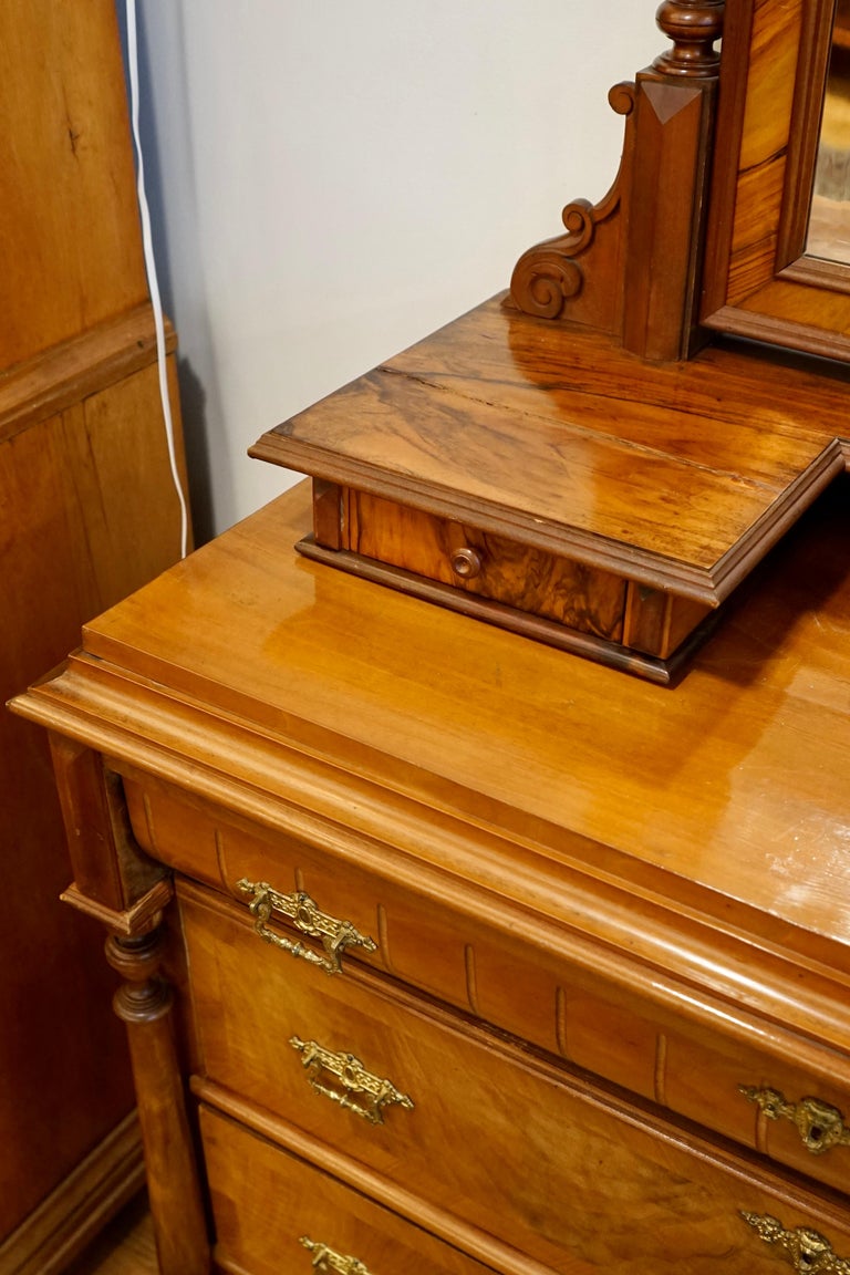 Renaissance Revival Dresser with Vanity Mirror For Sale at 1stDibs