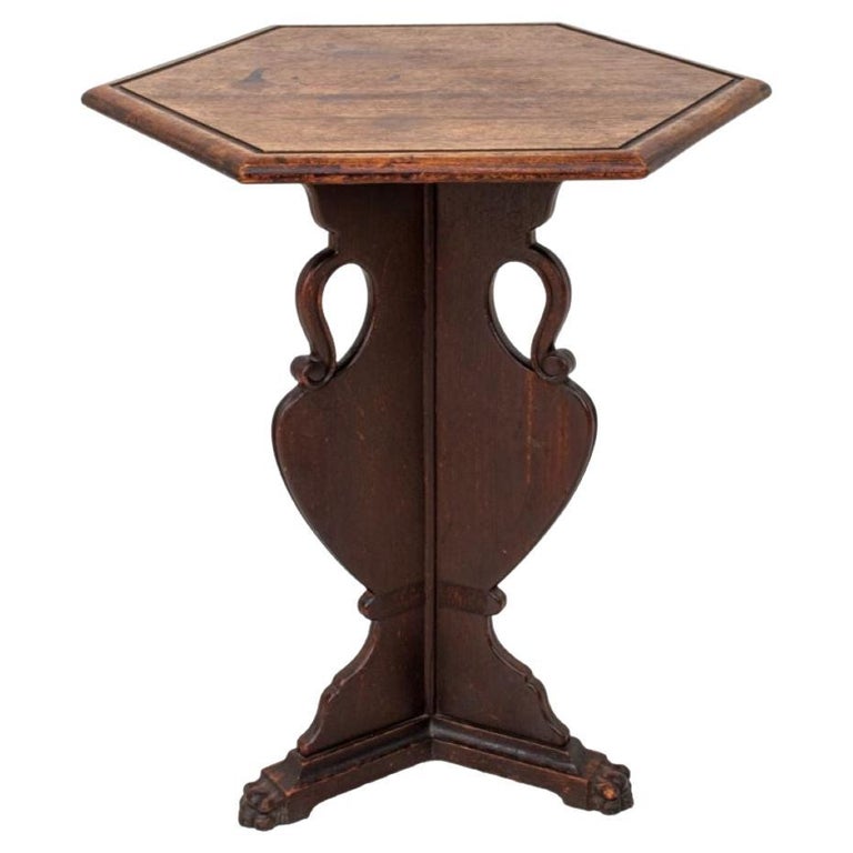 Renaissance Revival Hexagonal Mahogany Table For Sale at 1stDibs