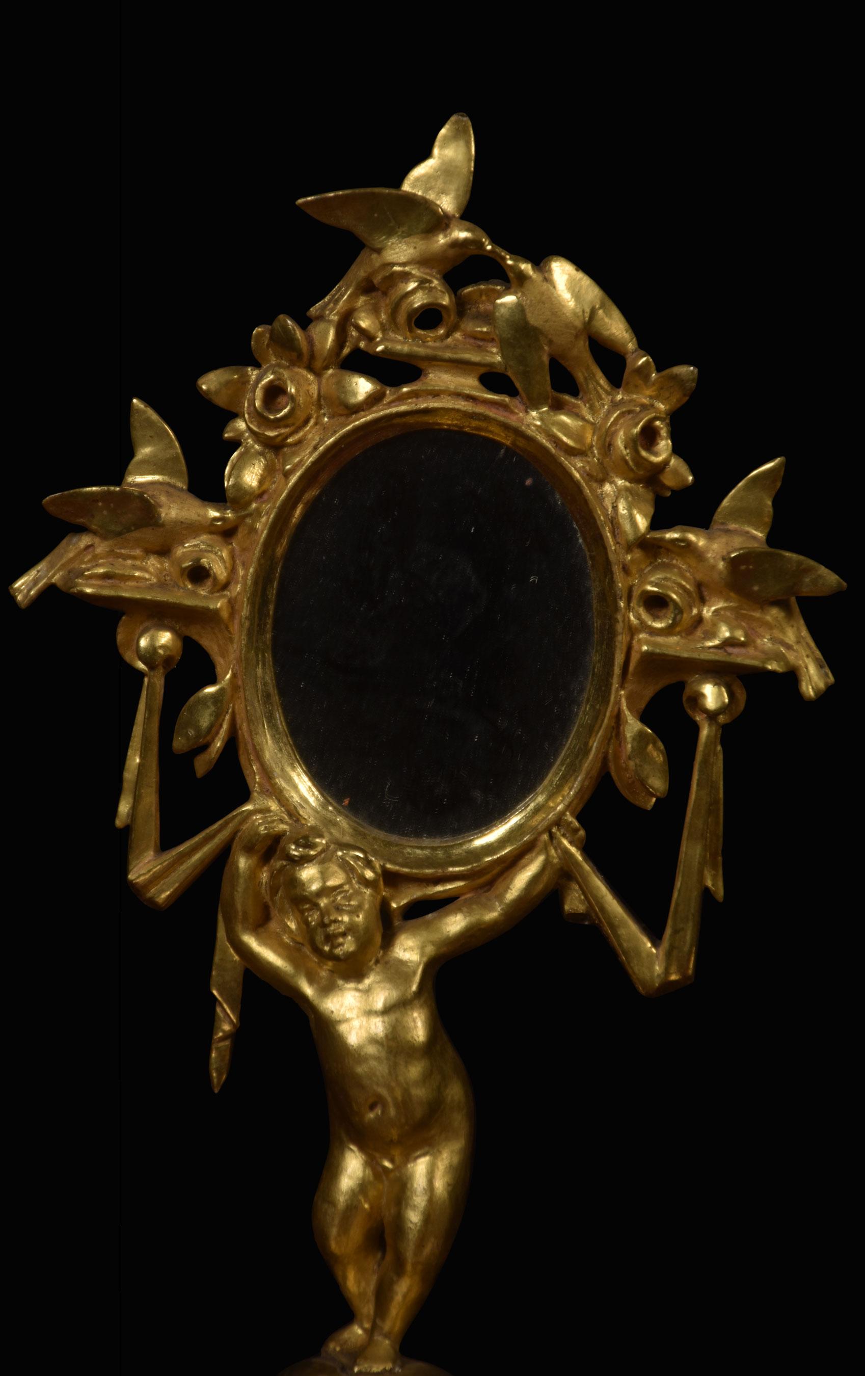 Renaissance Revival Italian Miniature Table Mirror at 1stDibs