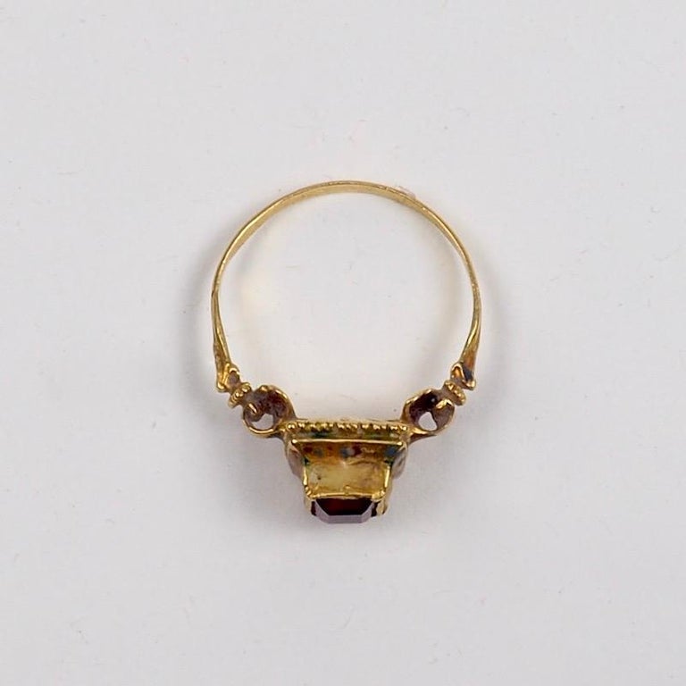 Renaissance Revival Pre-Raphaelite Gold, Garnet and Enamel Ring at ...