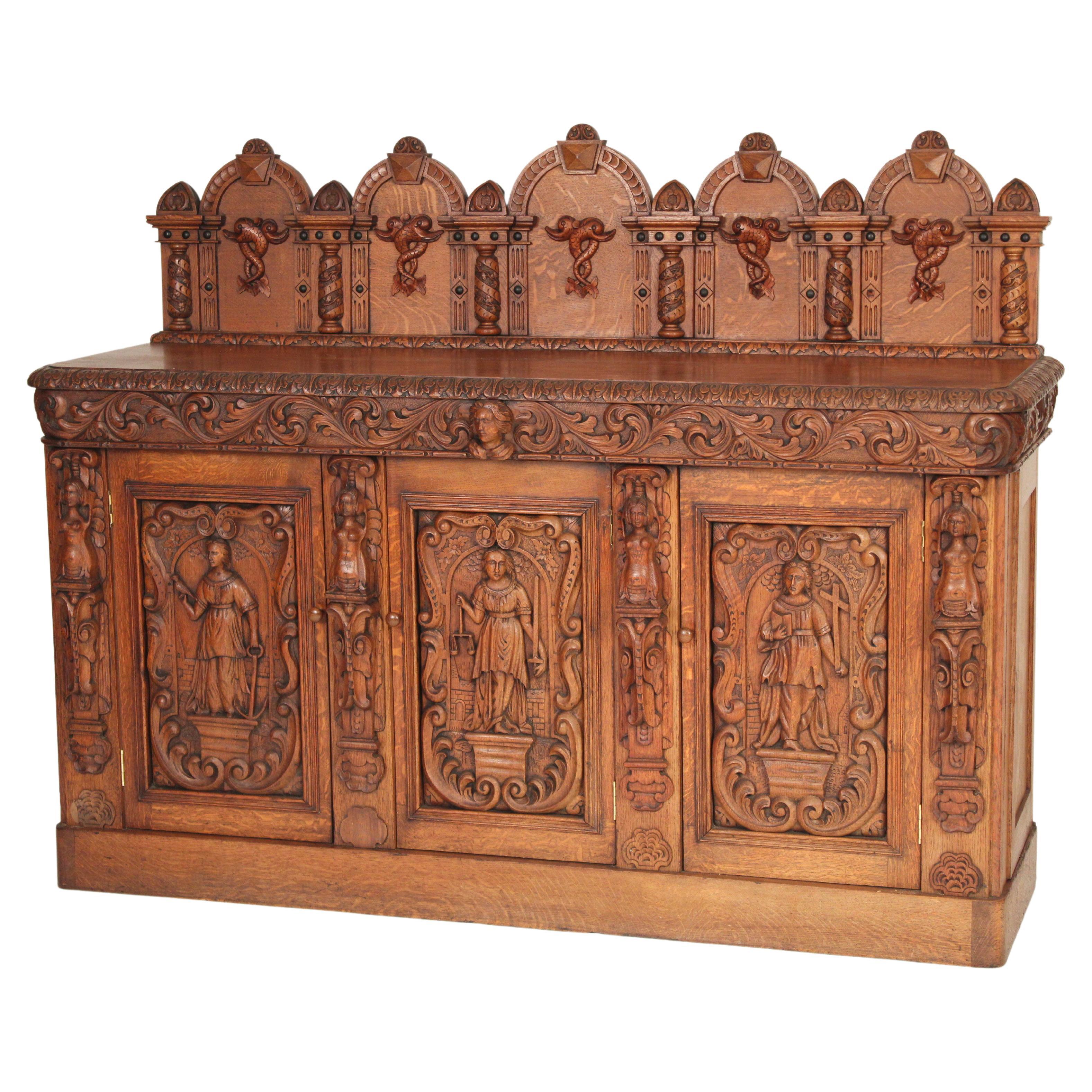 Classic 1920's Spanish Revival Sideboard at 1stDibs