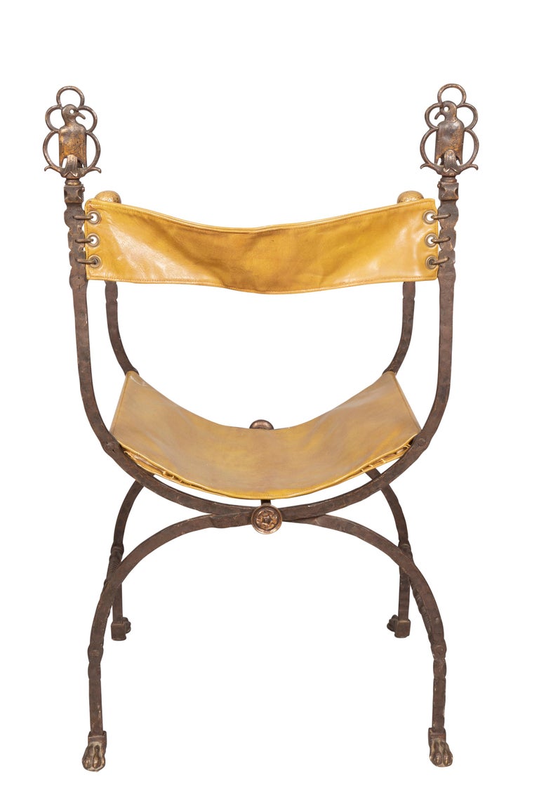 Renaissance Revival Wrought Iron And Bronze Dante Chair For Sale at 1stDibs