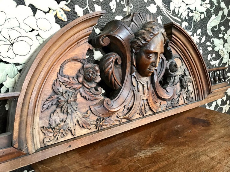 Renaissance Style Door Pediment Sculpted with a Face Napoleon 3 Period ...