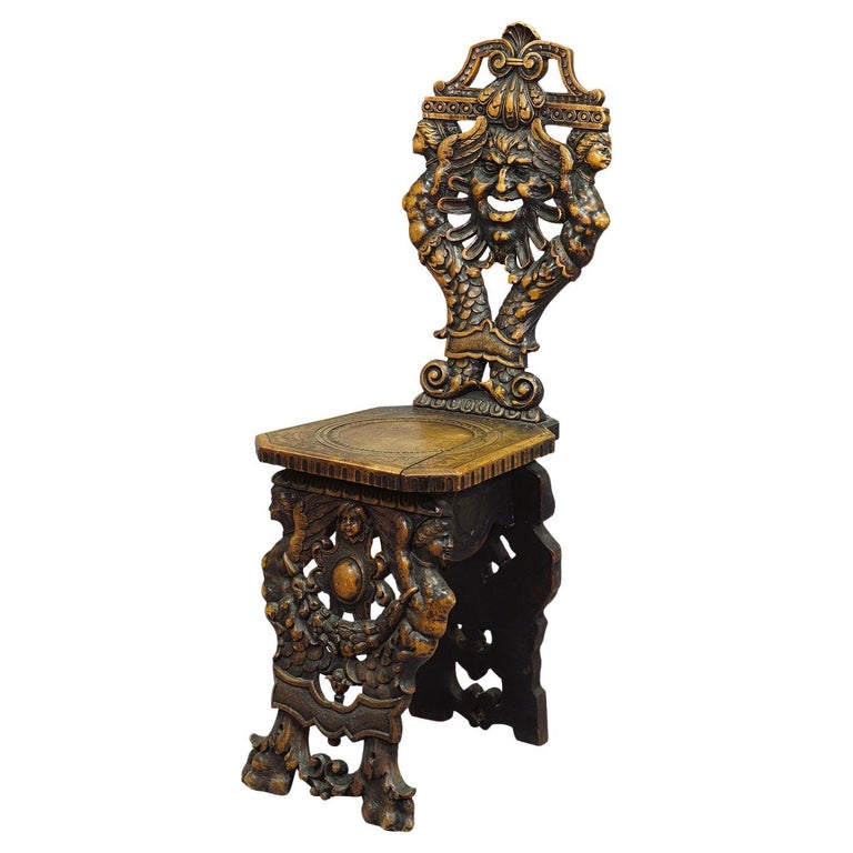 Renaissance Style Italian Sgabello Chair ca. 1860 For Sale at 1stDibs