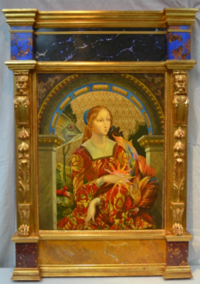 Renaissance Style Oil Painting in the Manner of Botticelli at 1stDibs