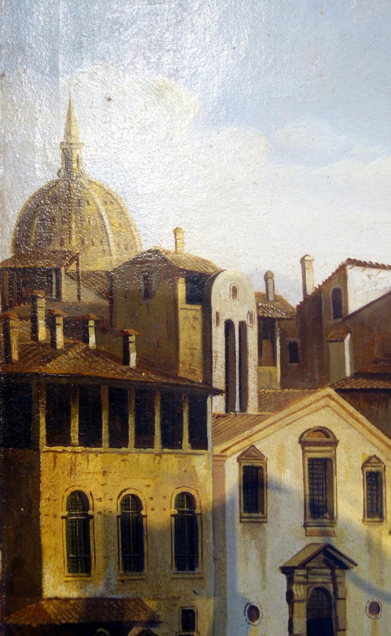 Renaissance Style Painting of Piazza Della Signoria, Palazzo Vecchio ...