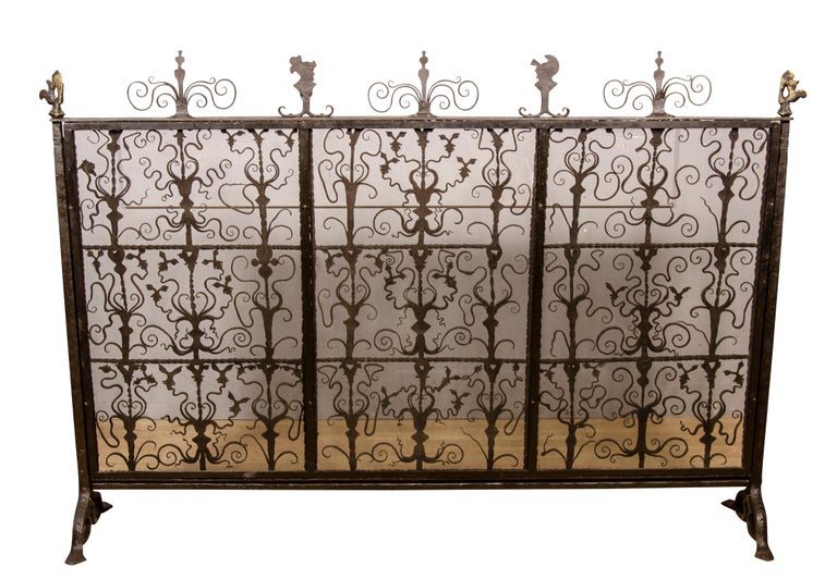Renaissance Style Wrought Iron Fire Screen For Sale at 1stDibs