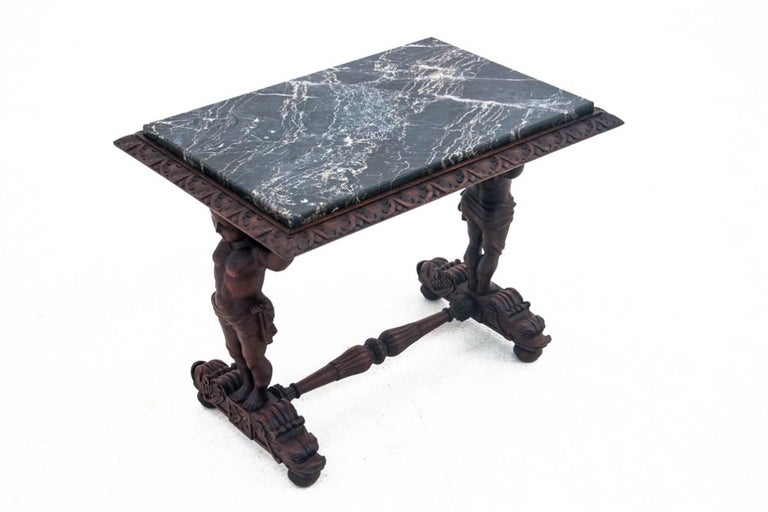Renaissance table with marble top, France, circa 1880. For Sale at 1stDibs