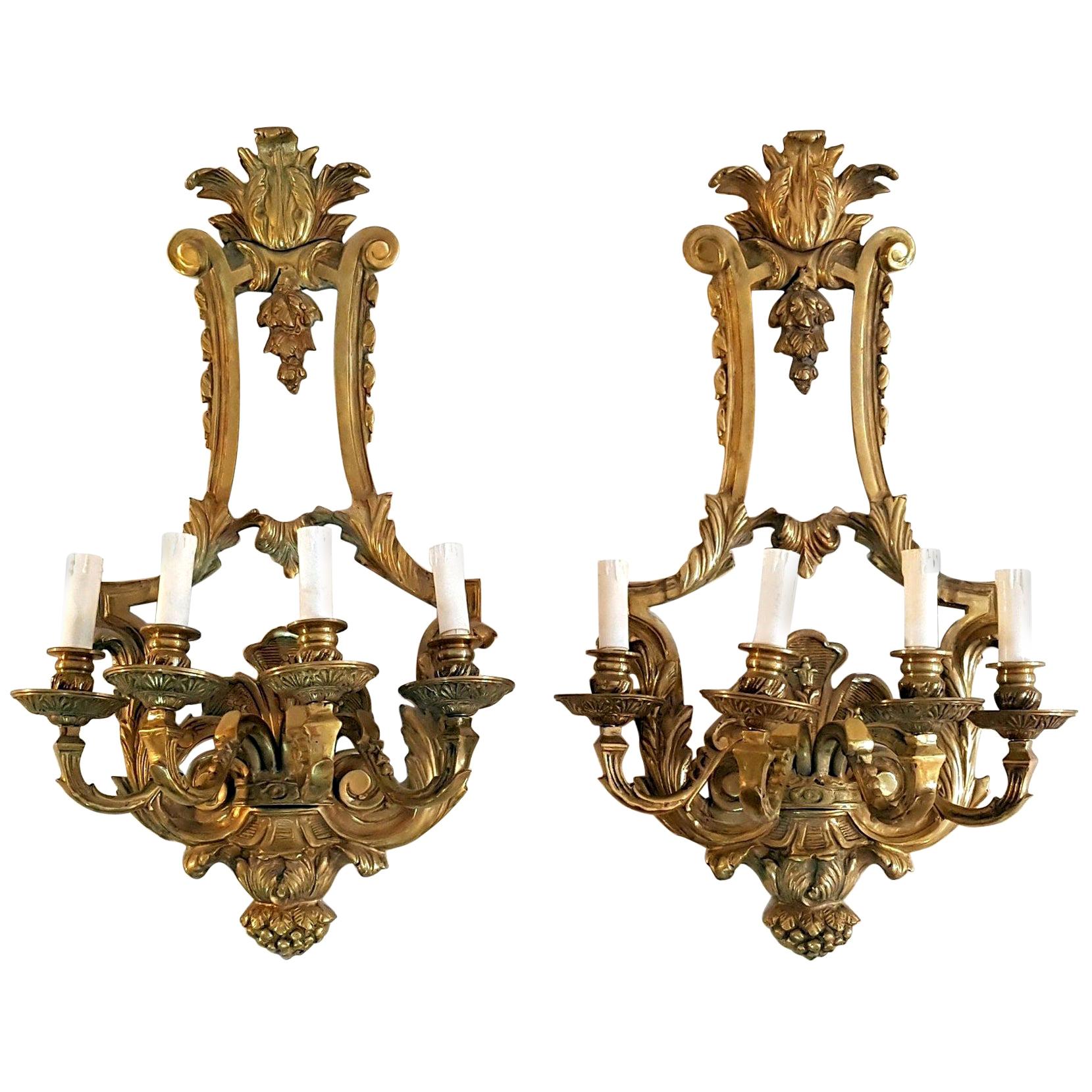Solid Bronze Mussel Sconces Made In France 1970 at 1stDibs