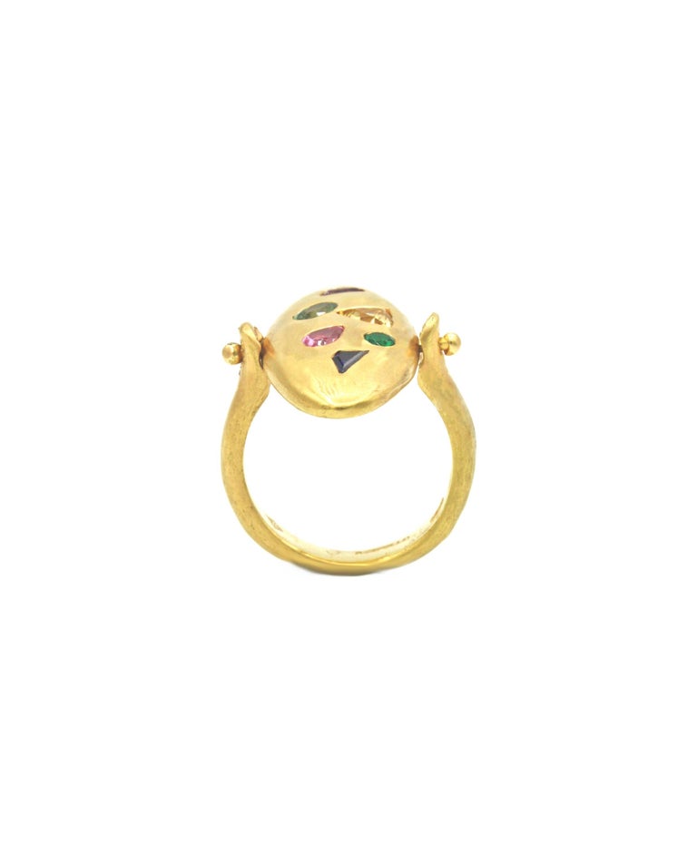 Renato Cipullo Multi Stone Gold Reversible Ring For Sale at 1stDibs